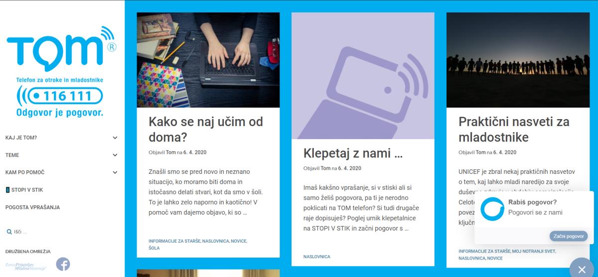 POMOČ OTROKOM IN MLADOSTNIKOM - TELEFON TOM, ZAUPNI TELEFON SAMARIJAN ...
